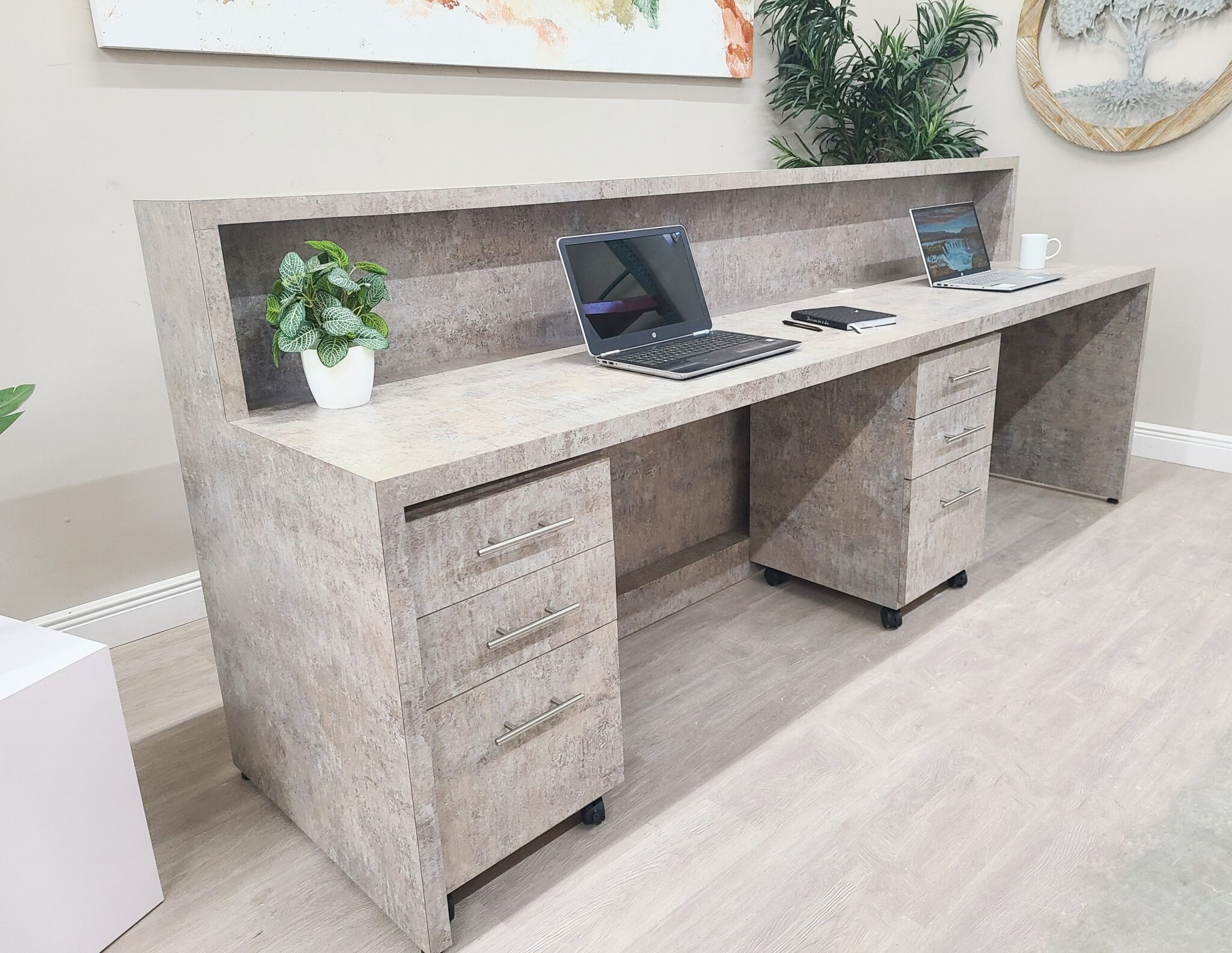 Aquamarine Reception Desk (Elemental Stone) - Maram Design Office