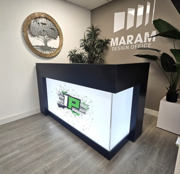 Tourmaline Reception desk + LOGO - Maram Design Office