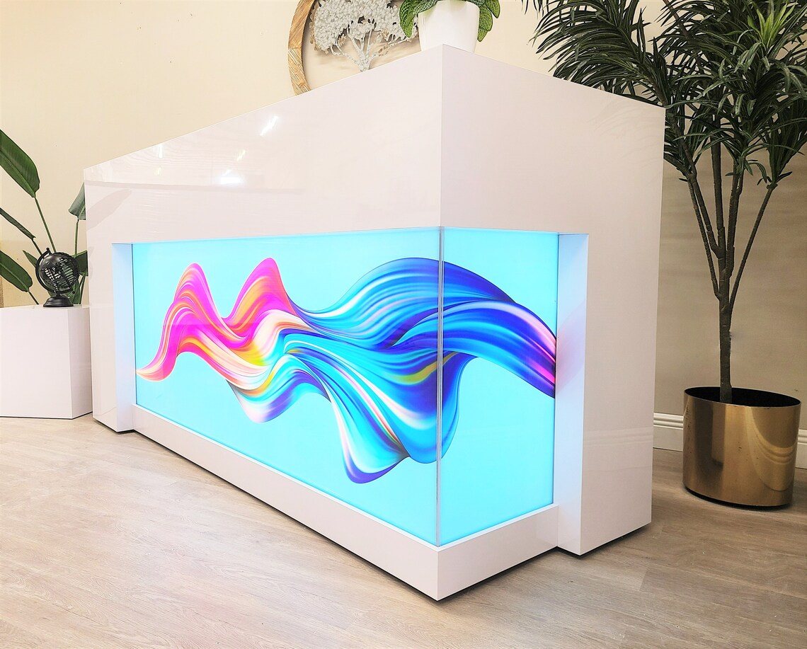 Tourmaline Reception desk + LOGO – Maram Design Office